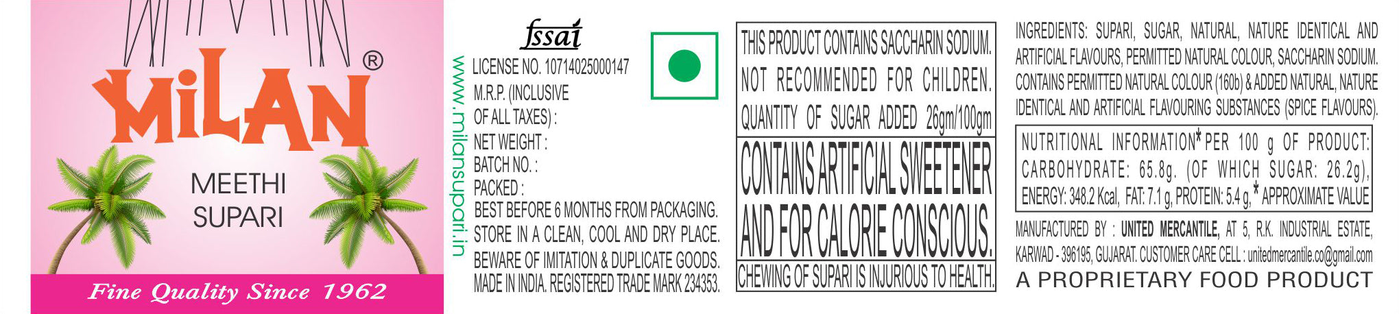 Milan Meethi Supari- 1 Bottle - Small and soft pieces - Sweet taste ...