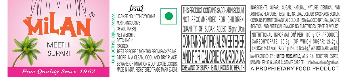 Milan Meethi Supari- 1 Bottle - Small and soft pieces - Sweet taste ...